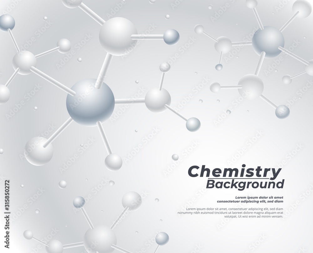 Chemistry background with molecule element on white color for brochure ...