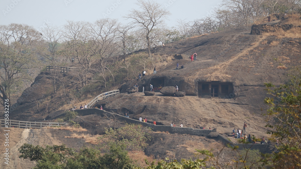Mumbai, Maharastra/India- January 14 2019: The Kanheri Caves are a ...