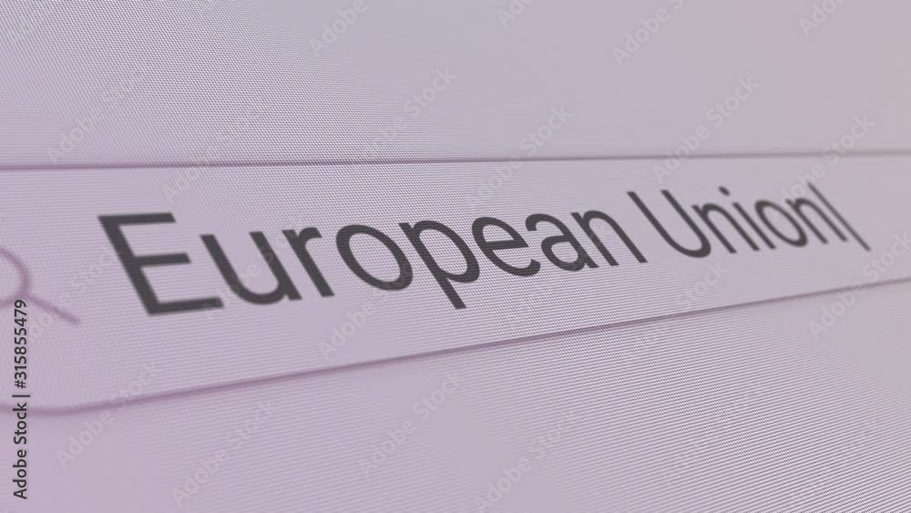 European Union Search Bar Close Up Single Line Typing Text Box Layout ...