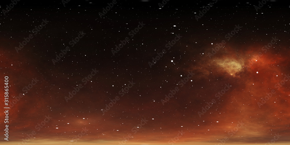 360 degree HDRI space background and nebula. Environment 360 HDRI map ...