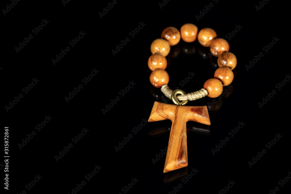 Tau, wooden cross in shape of the letter t (religious symbol of St ...