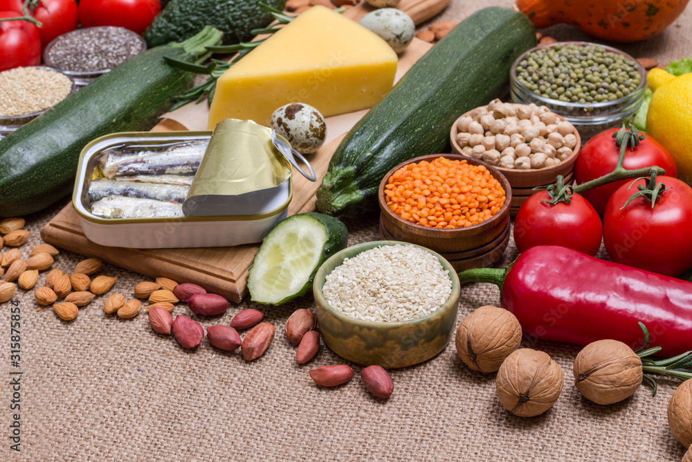 Food sources of omega 3, protein for healthy food fitness. Foods high ...