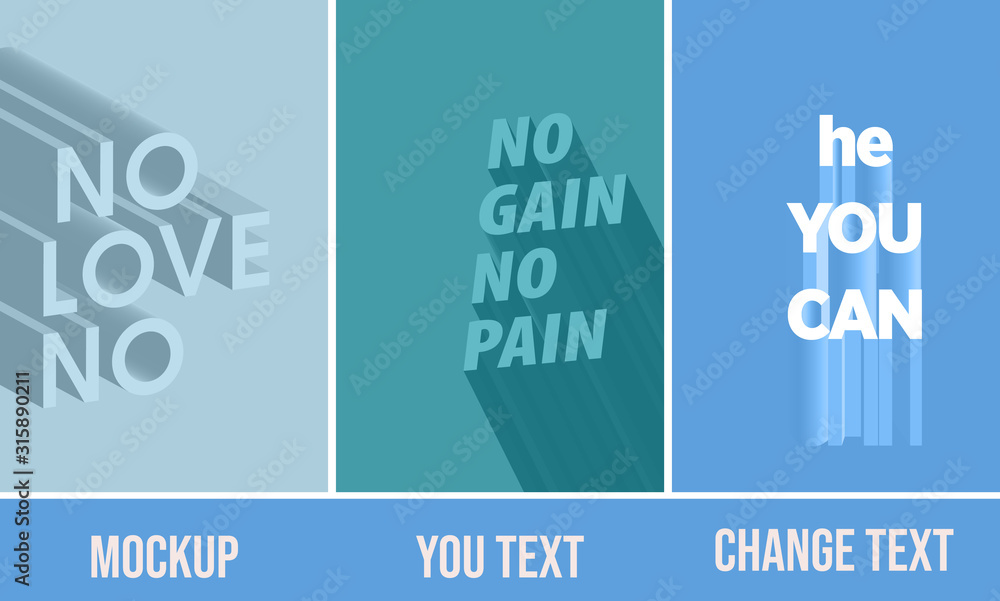 Modern poster design template 3D Text Effect Mockup /full editable ...