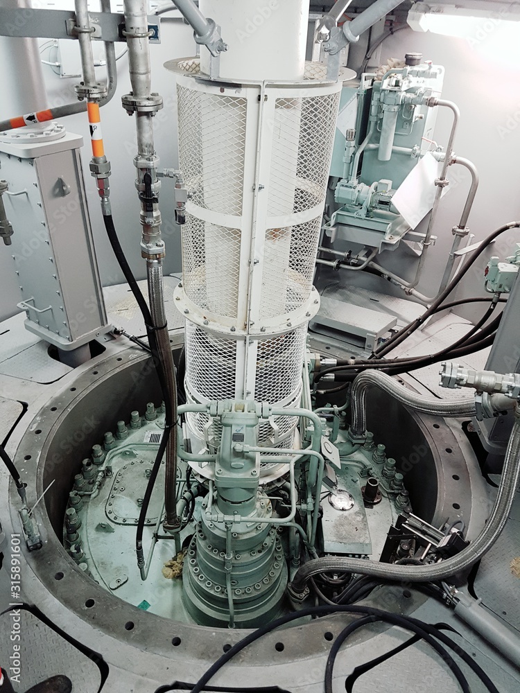 Mechanical parts of a drillship thruster or propeller foto de Stock ...