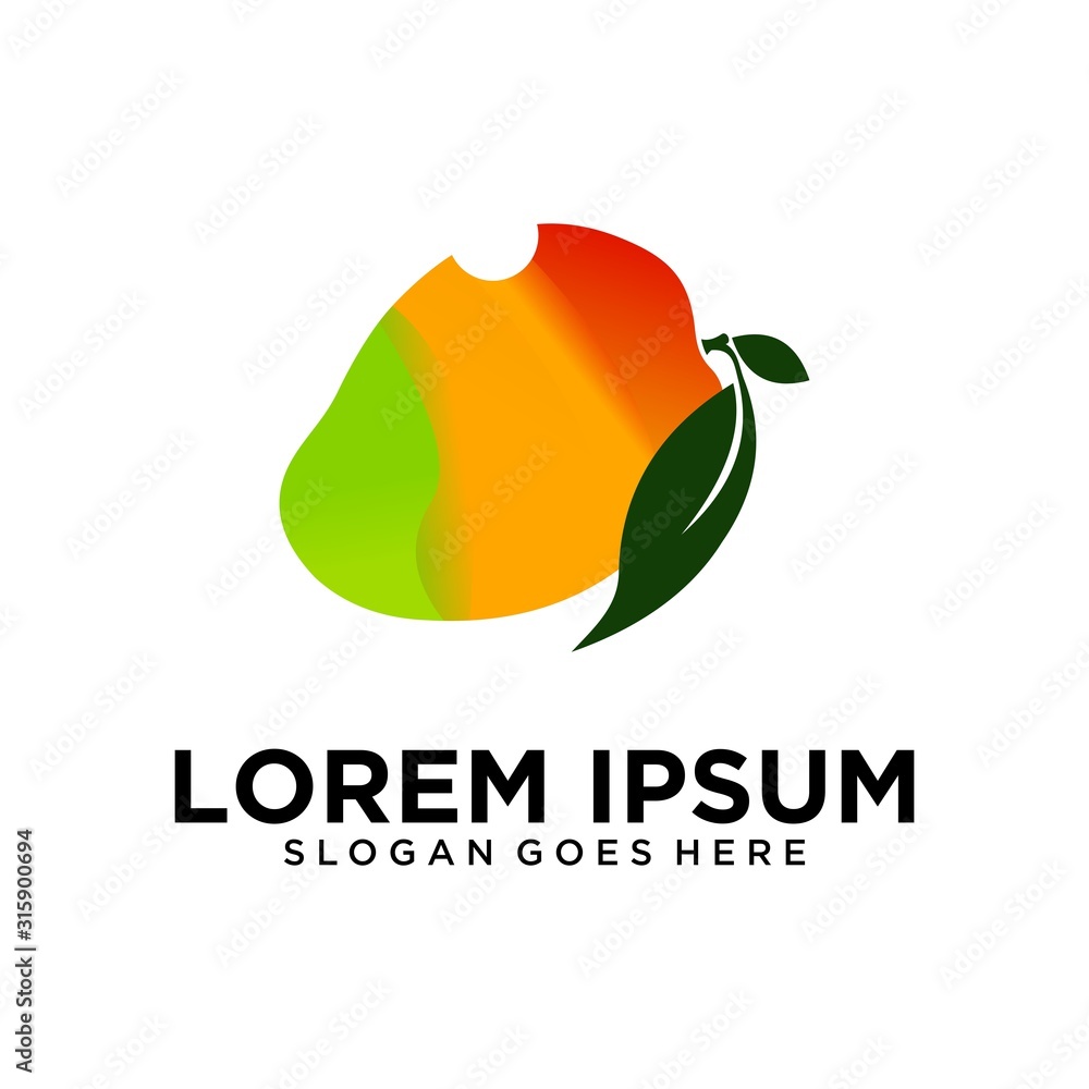 mango fruit logo vector, isolated image Stock Vector | Adobe Stock