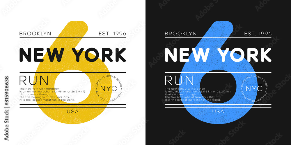 New York marathon print for t-shirt design. Athletic typography ...
