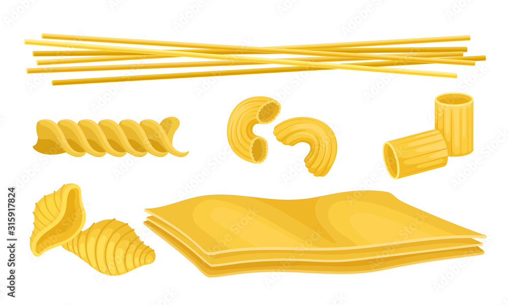 Uncooked Spaghetti Vector