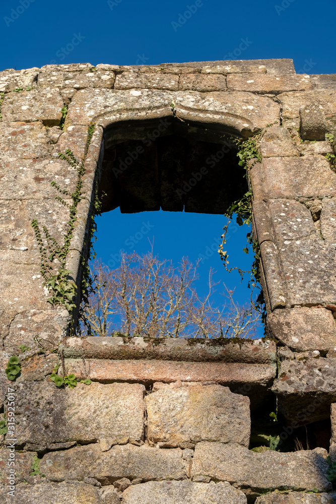 Ogee arch window in the ruins of a medieval monastery Stock Photo ...