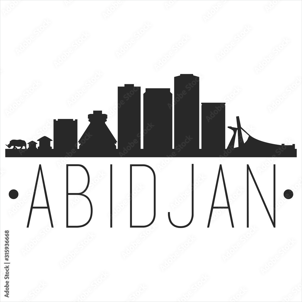 Abidjan Ivory Coast. City Skyline. Silhouette City. Design Vector ...