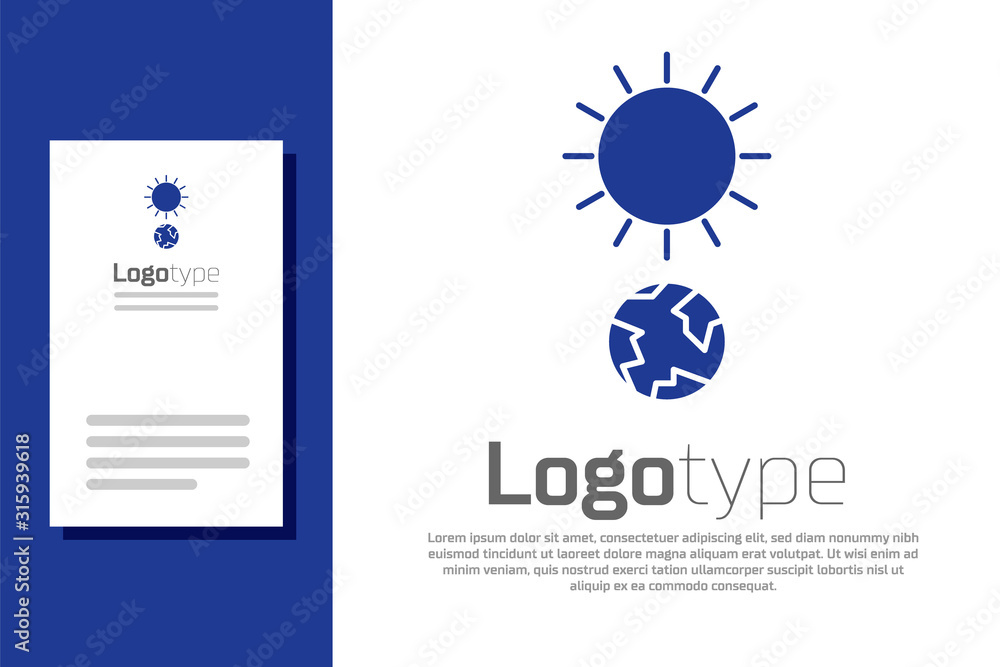 Blue Solstice icon isolated on white background. Logo design template ...