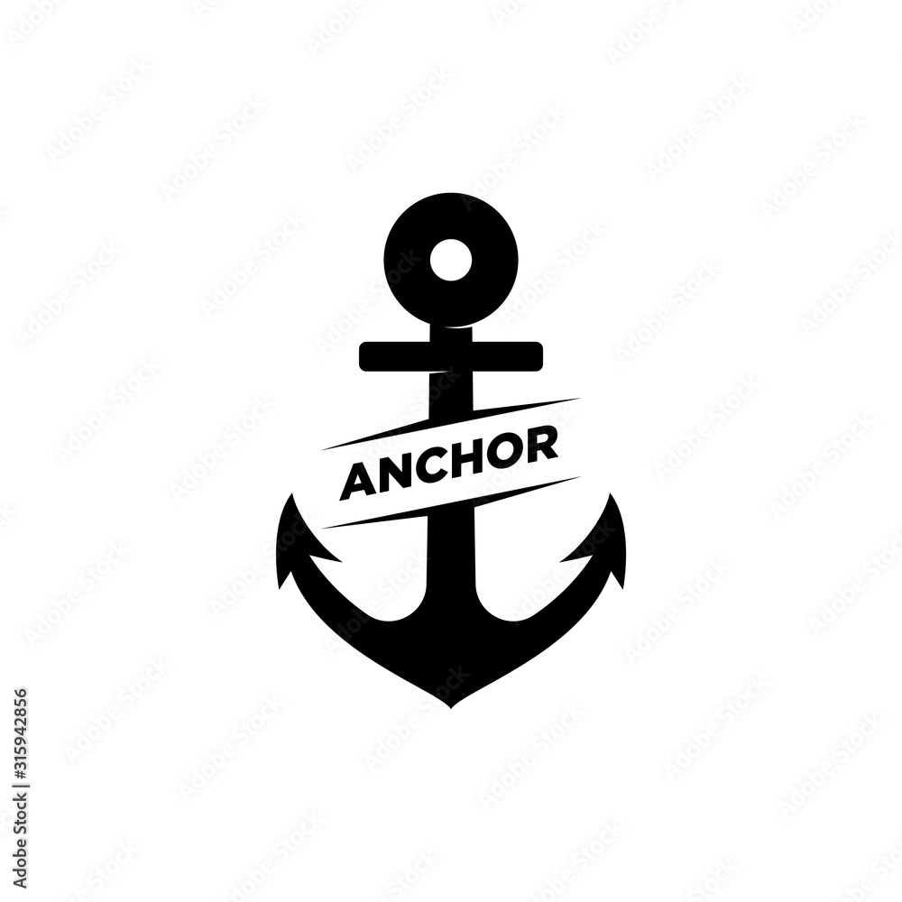 marine retro emblems logo with anchor , anchor logo - vector Stock ...