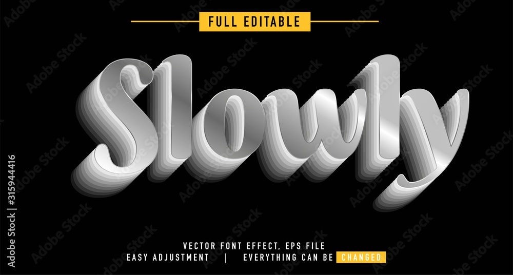 shadow and metal text effect design editable vector, easy to change as ...