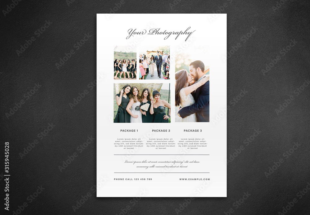 Flyer Layout with Cursive Text Elements Stock Template | Adobe Stock