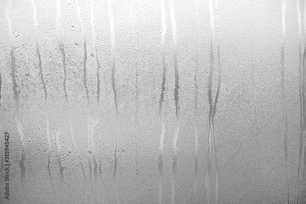 Glass with Condensate, Window with Steam and Water as Background or ...