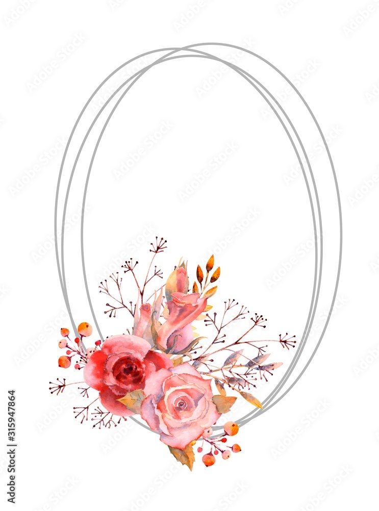 Pink Oval Frame Vector