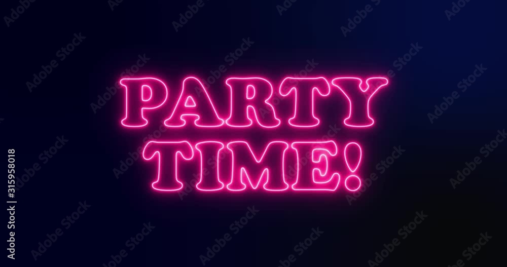 Party Time Neon Animation Stock Video | Adobe Stock