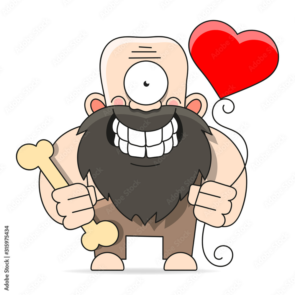 Cartoon Cyclops Hand Drawn Design Element For Label Stock Vector ...