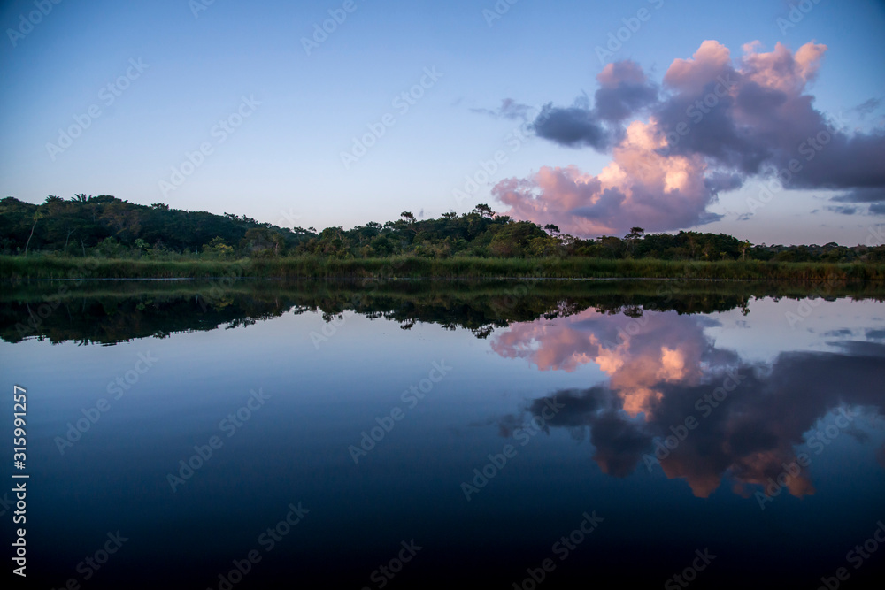 Lagoon Landscape photographed in Linhares, Espirito Santo. Southeast of ...