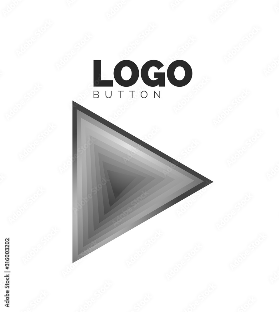 Triangle icon geometric logo template. Minimal geometrical design, 3d ...