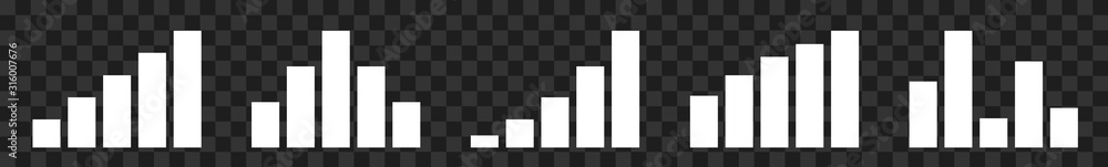 Bar Graph Icon White | Bar Diagram | Chart Symbol | Curve Logo | Growth ...