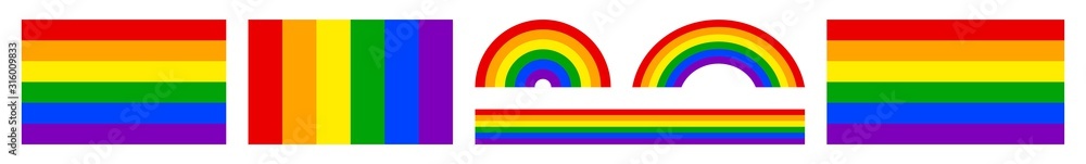 Rainbow Flag Icon Colors | Gay Pride Movement Symbol | Tolerance Flags ...