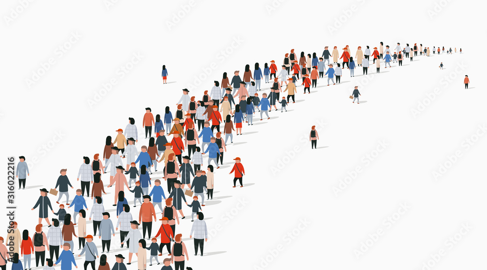 Crowd of buisness people standing in a line. People crowd. Stock Vector ...