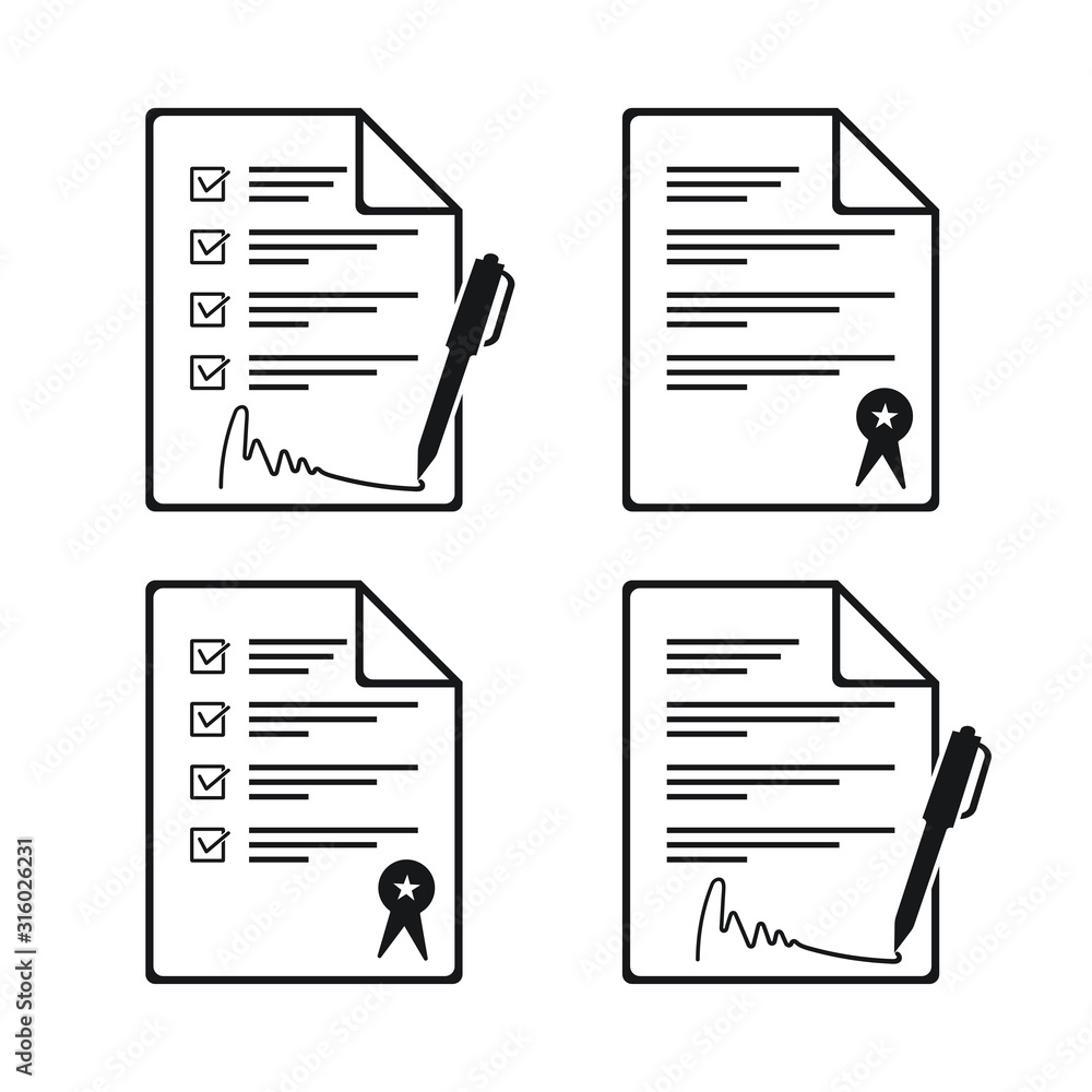 Legal agreement contract icon for apps and websites Stock Vector ...