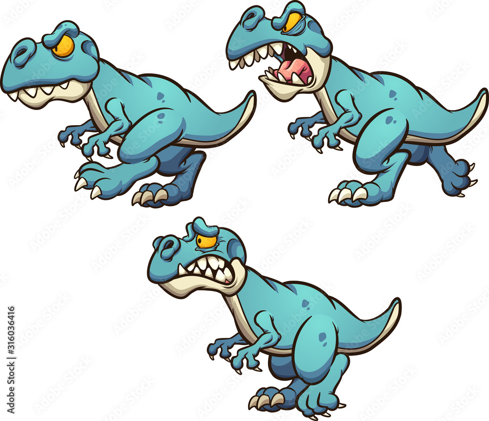 Dinosaur with different poses and expressions, ready for animation ...