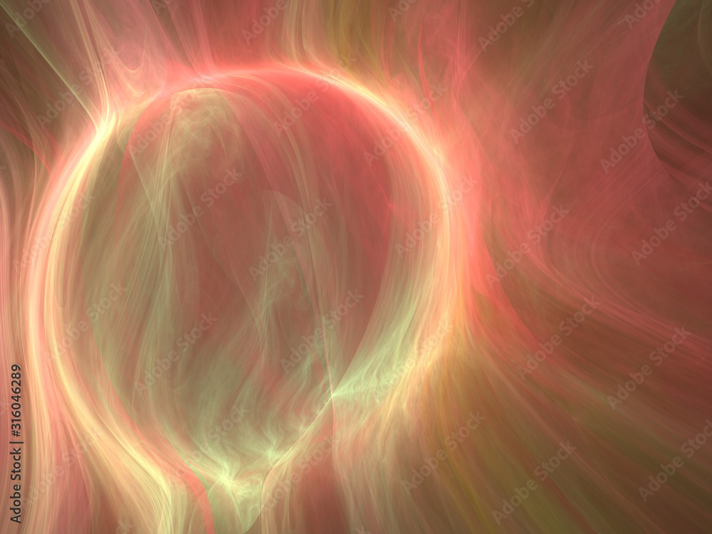 Abstract Spherical Shape 3D Illustration - Colorful gradients of light ...