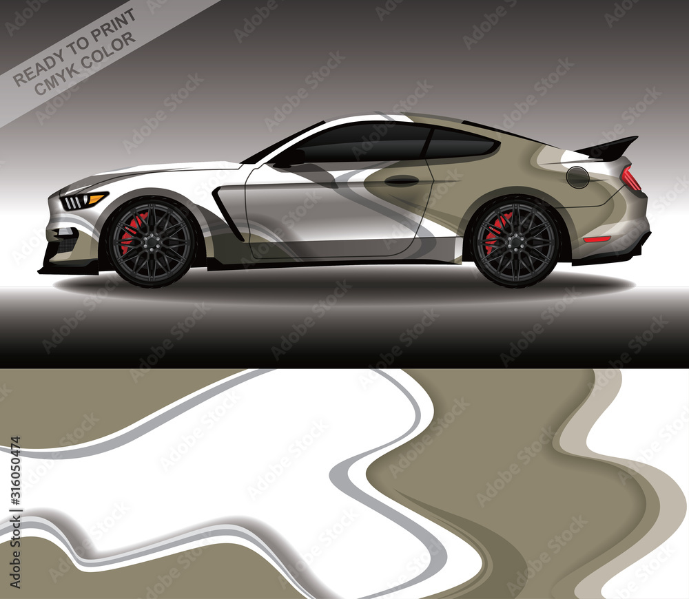 Poster Car wrap decal design vector, custom livery race rally car ...