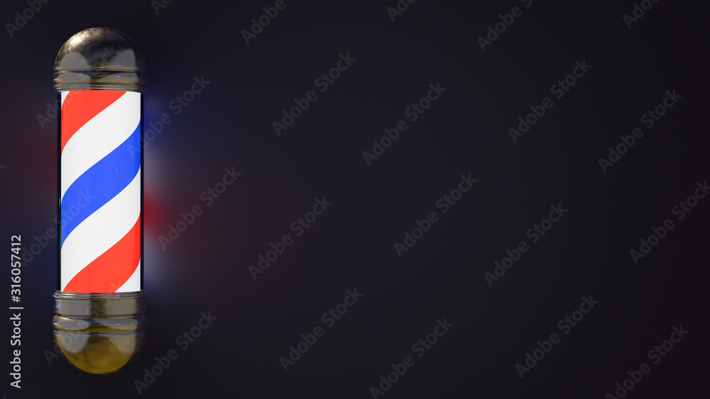 barber shop sign blue and red spiral vintage retro advertising neon ...