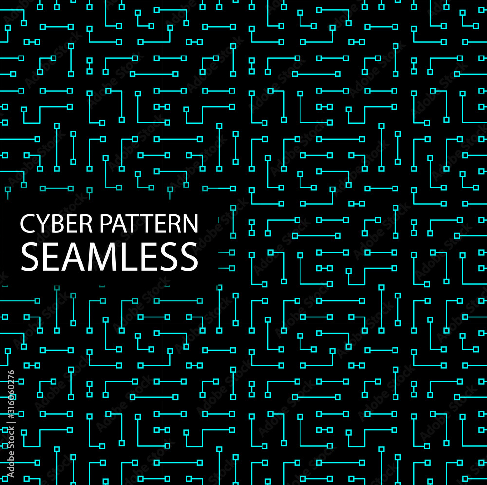 Vecteur Stock Seamless cyber pattern. Circuit board texture. Digital ...