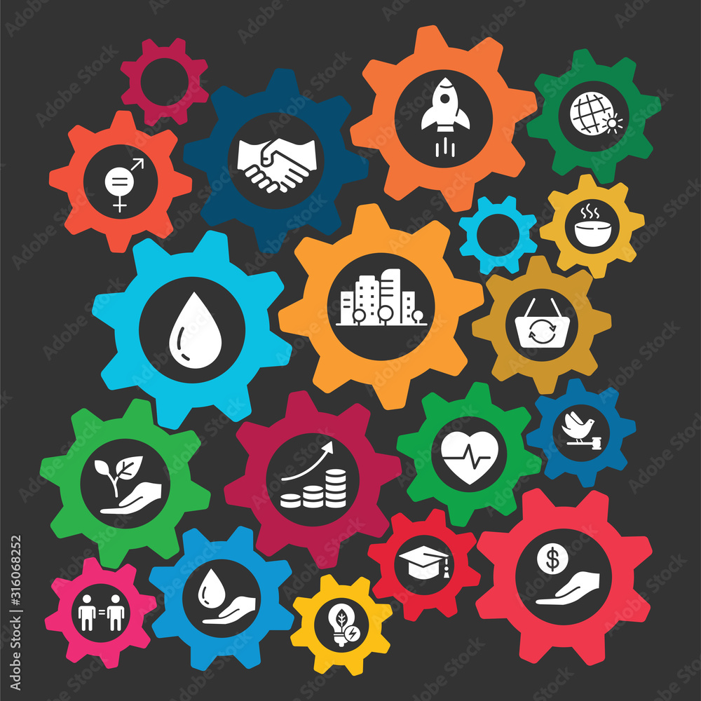 Icons Set .Sustainable Development Goals. Stock Vector | Adobe Stock