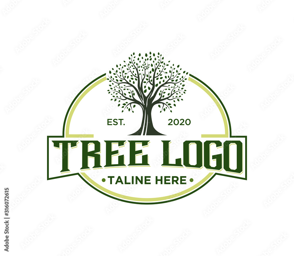 Tree of Life Vintage Logo Design Vector Inspiration Stock Vector ...
