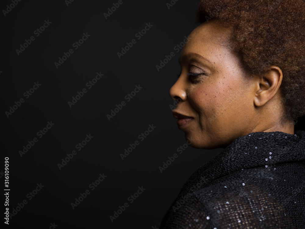Woman Looking Down Profile