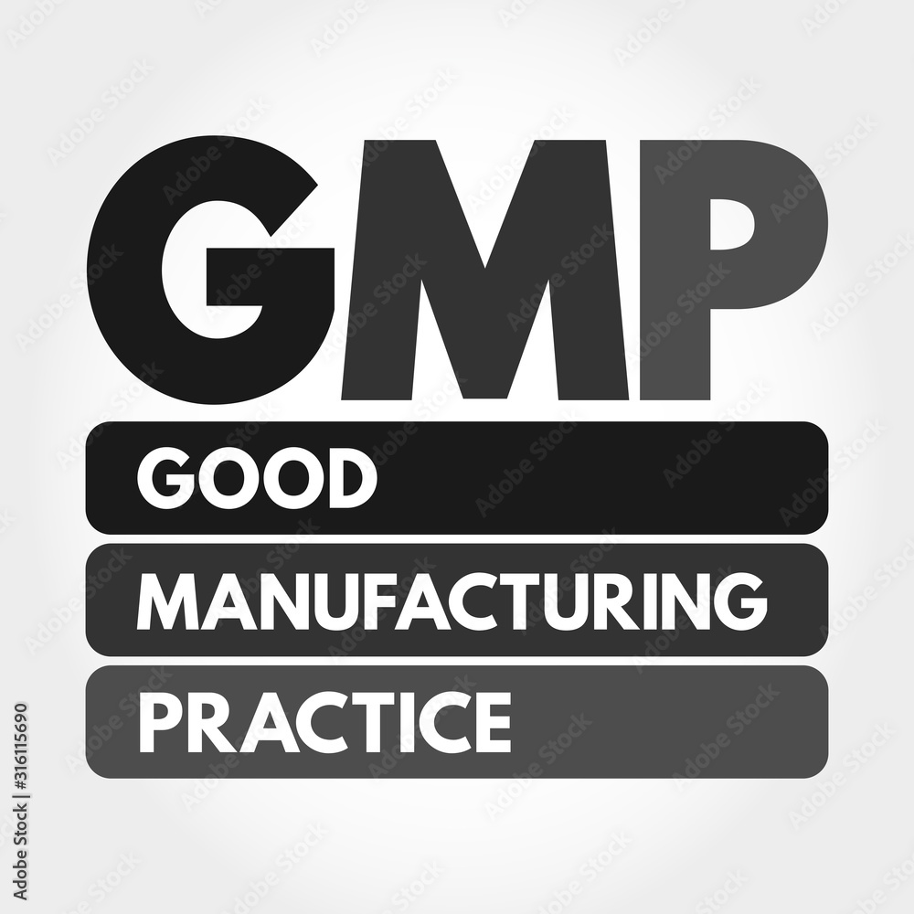 GMP - Good Manufacturing Practice acronym, business concept background ...