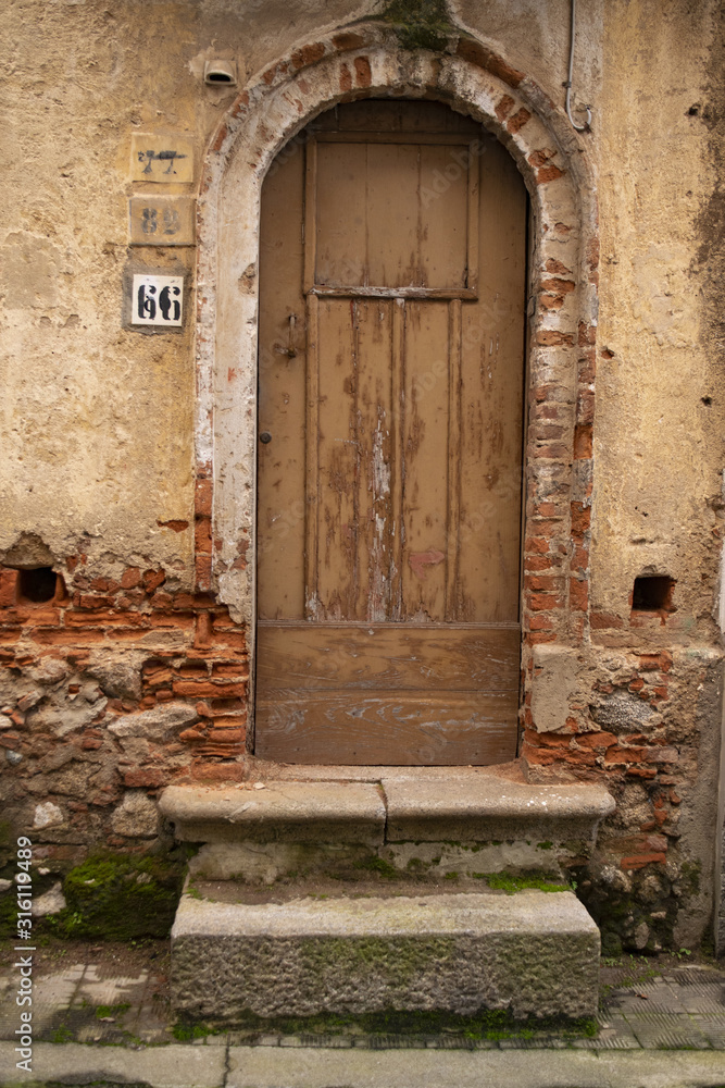 old main door of an abandoned house Stock Photo | Adobe Stock