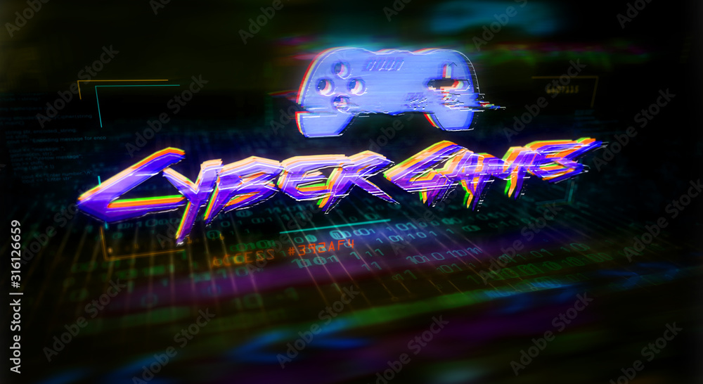 Cyberpunk style intro with cyber games theme Stock Illustration | Adobe ...
