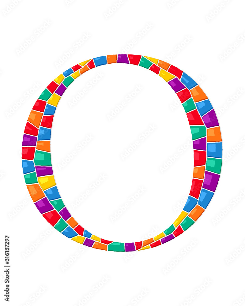 Letter O vector mosaic Stock Vector | Adobe Stock