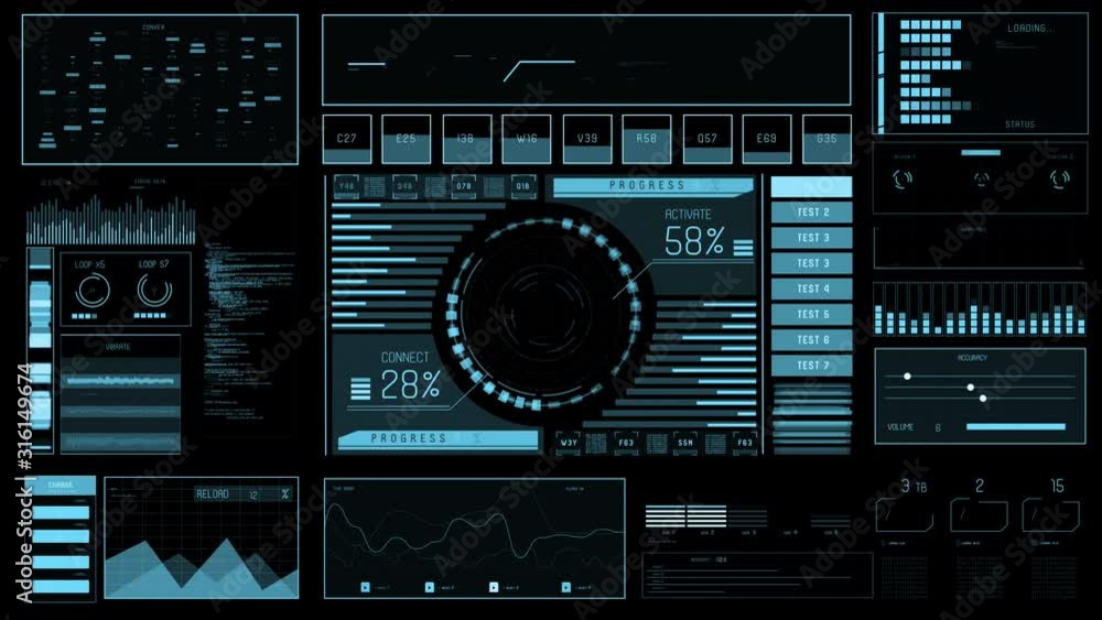Glowing Futuristic interface/Digital screen/control dashboard Stock ...