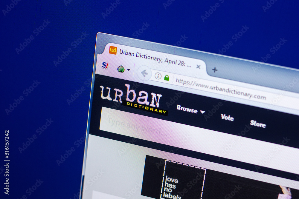 Ryazan, Russia - April 29, 2018: Homepage of Urbandictionary website on ...