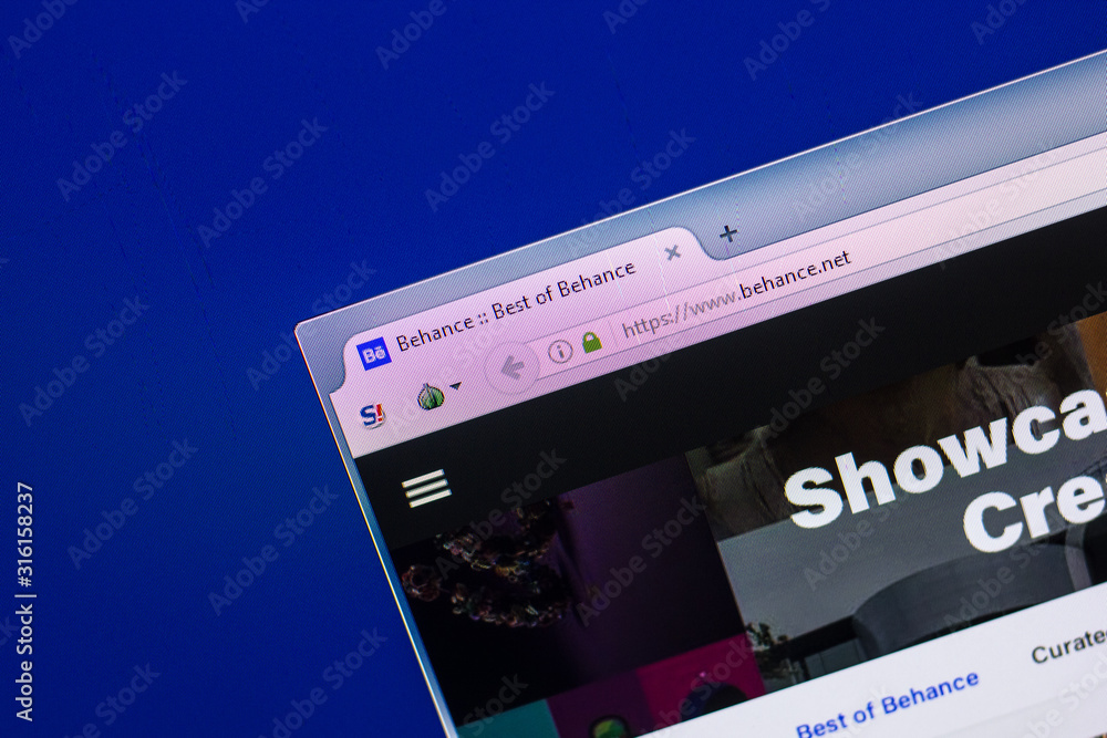 Ryazan, Russia - April 29, 2018: Homepage of Behance website on the ...