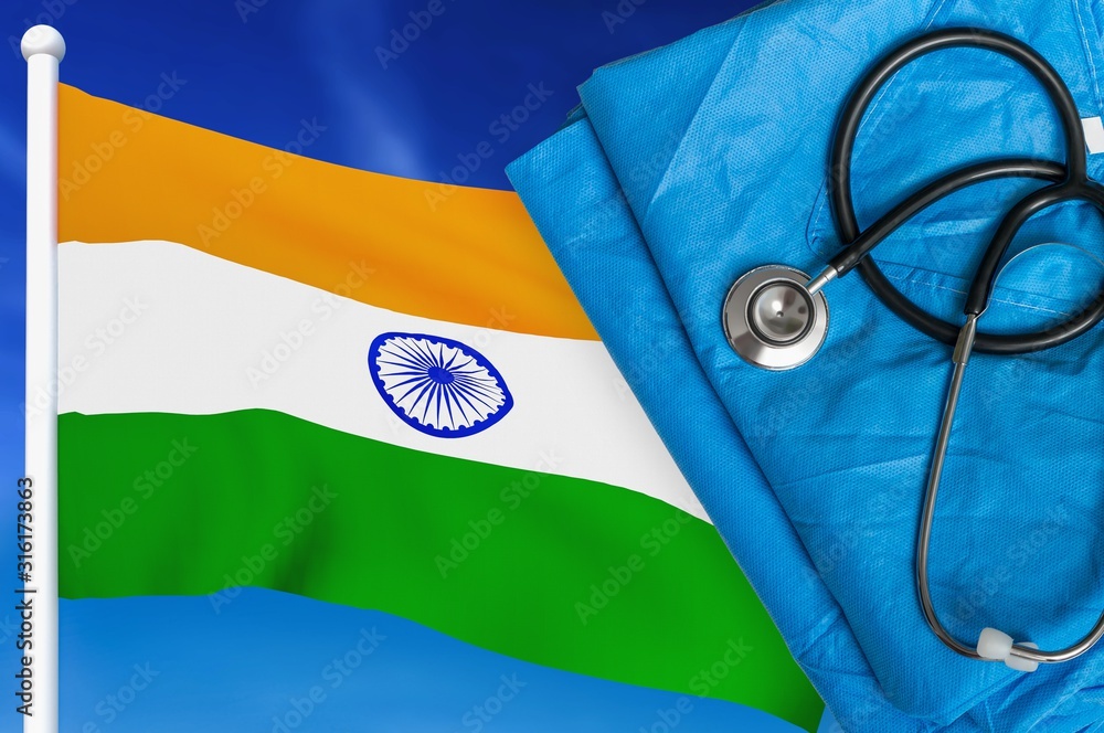 Health care in India. Stethoscope and medical uniform. Stock Photo ...