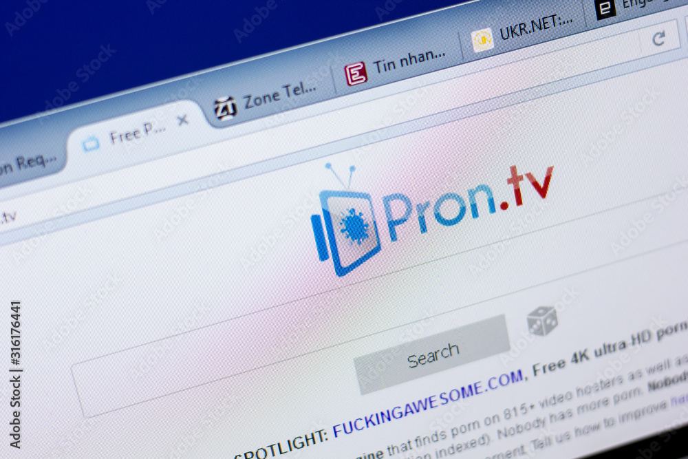 Foto de Ryazan, Russia - May 08, 2018: Pron website on the display of ...