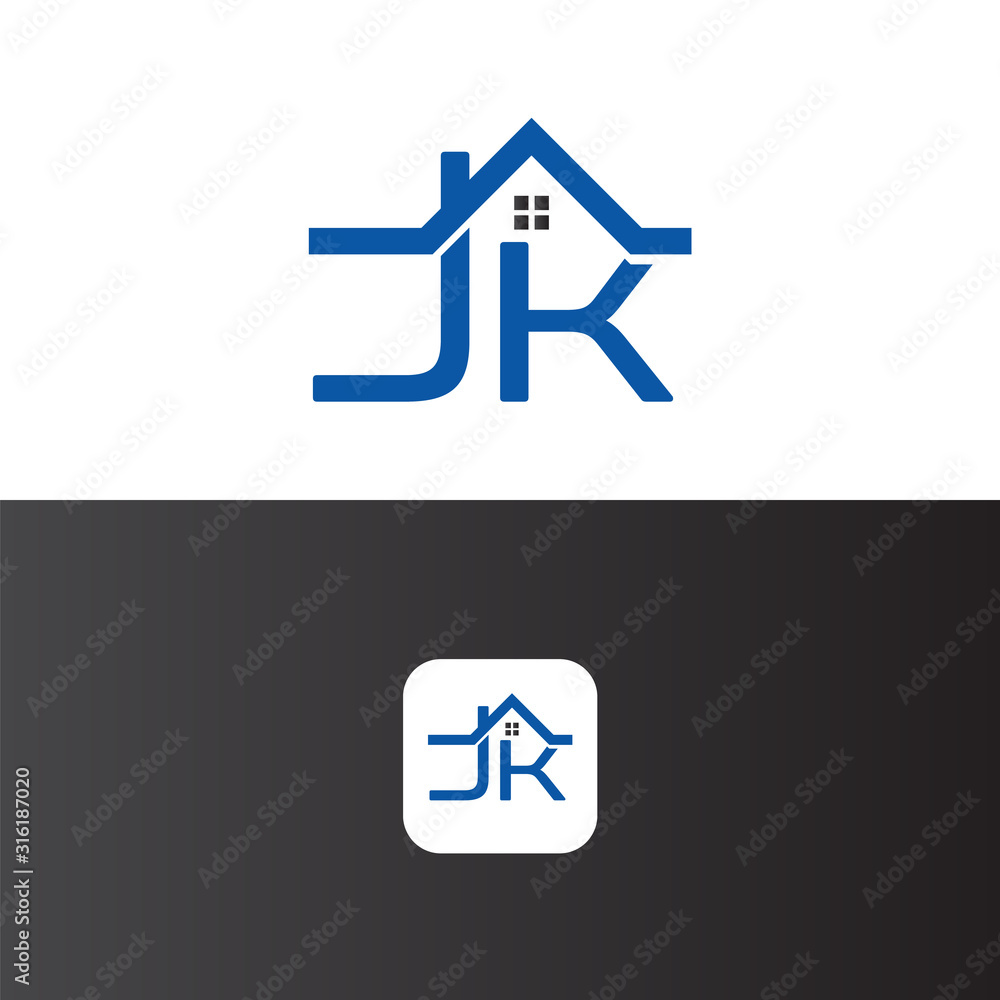 JK Letter Real estate logo Design Template Vector Stock Vector | Adobe ...