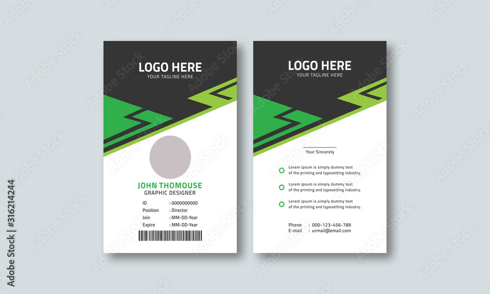 Corporate id card template layout Stock Vector | Adobe Stock