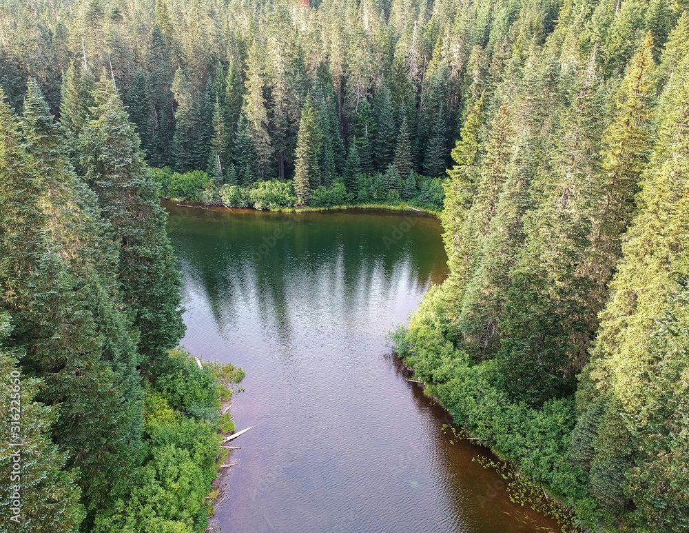 Foto de Stunning Olallie Lake with the forest reflecting in the ...