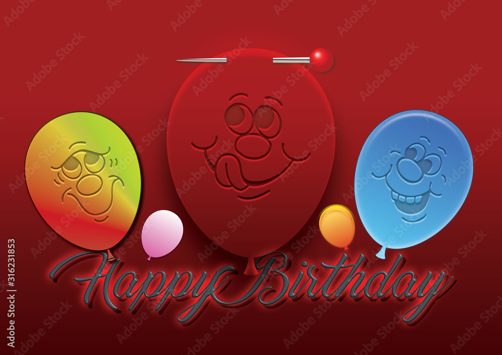 Herzlichen Glückwunsch zum Geburtstag Stock Illustration | Adobe Stock