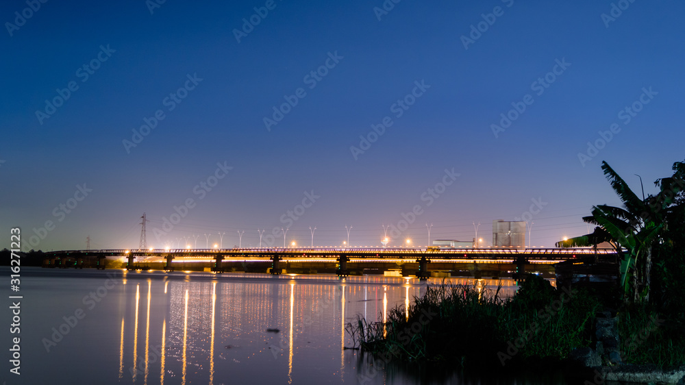 Douala, Littoral/Cameroon-January 10th 2020: A side and nigth view on ...