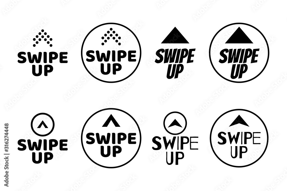 Swipe up icon set modern style isolated on background for story design ...